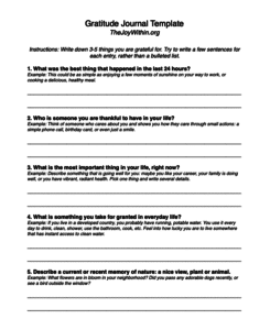 Gratitude Journal Template - Free PDF Download with Examples