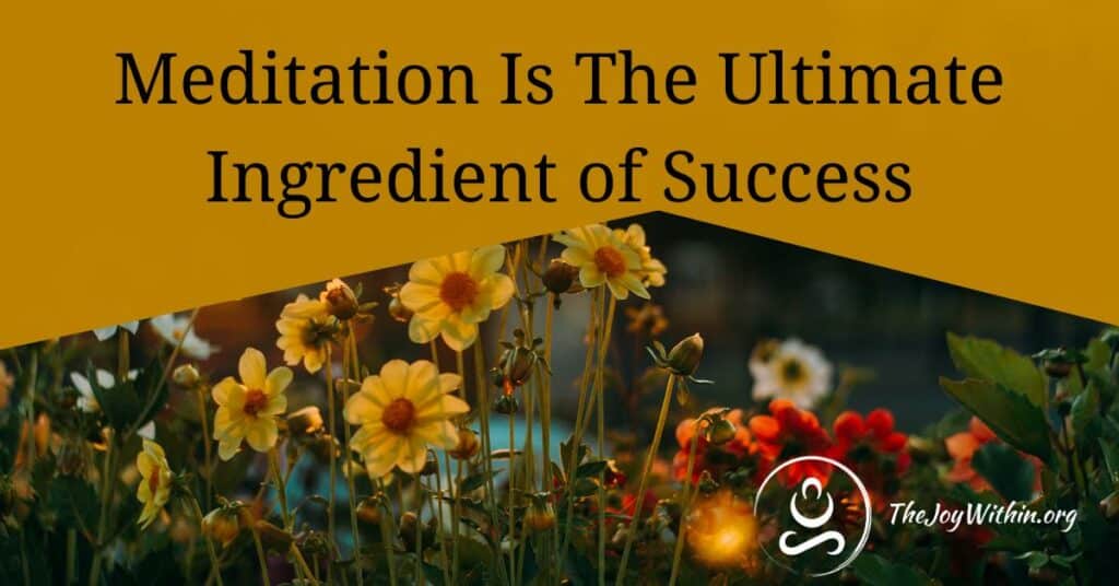 Meditation Is The Ultimate Ingredient of Success - The Joy Within